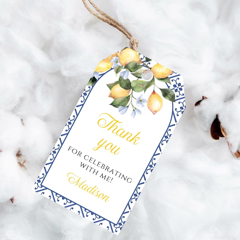 PRINTED Lemon Thank You Tags-favor Tags-printed Tags-bridal Shower Tags ...