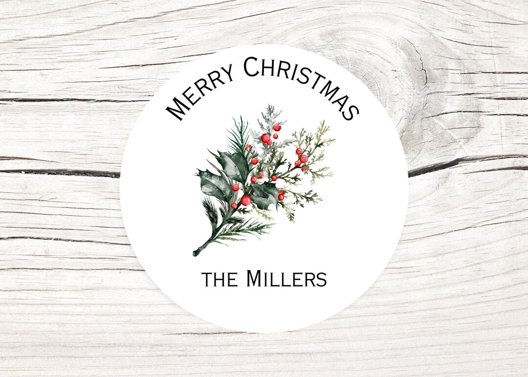 PRINTED Christmas Stickers-personalized Christmas Gift Labels-christmas ...