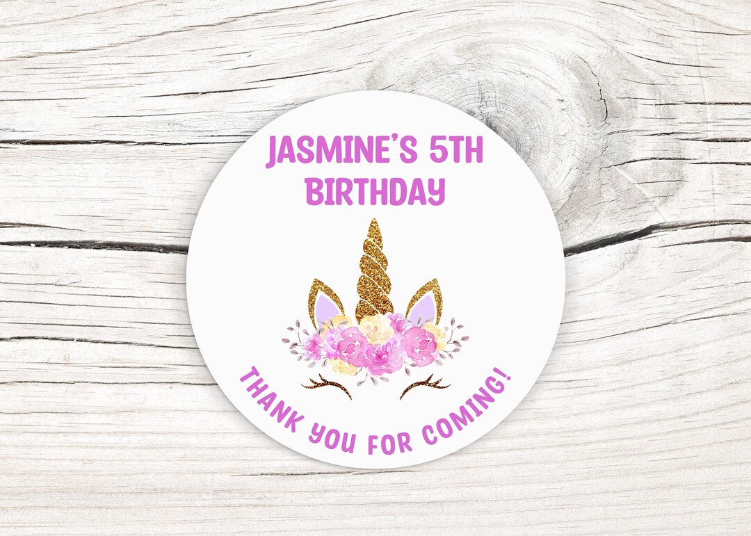 PRINTED Birthday Stickers-personalized Birthday Favor Labels-birthday ...
