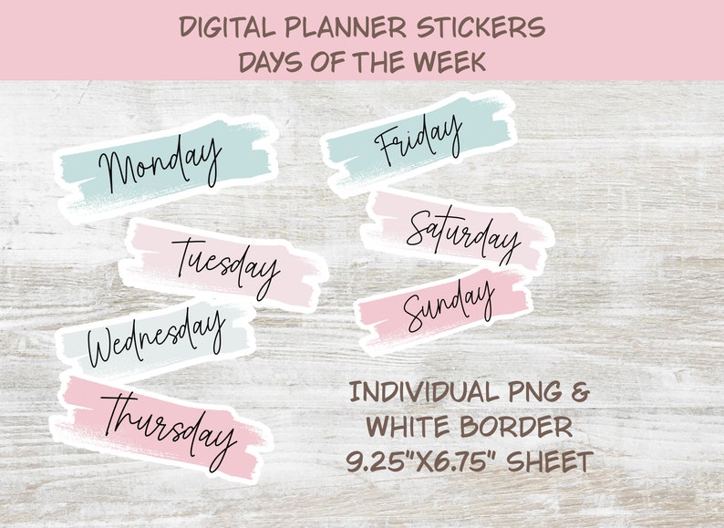 Day of the Week Stickers Digital-digital Planner Stickers-planner ...