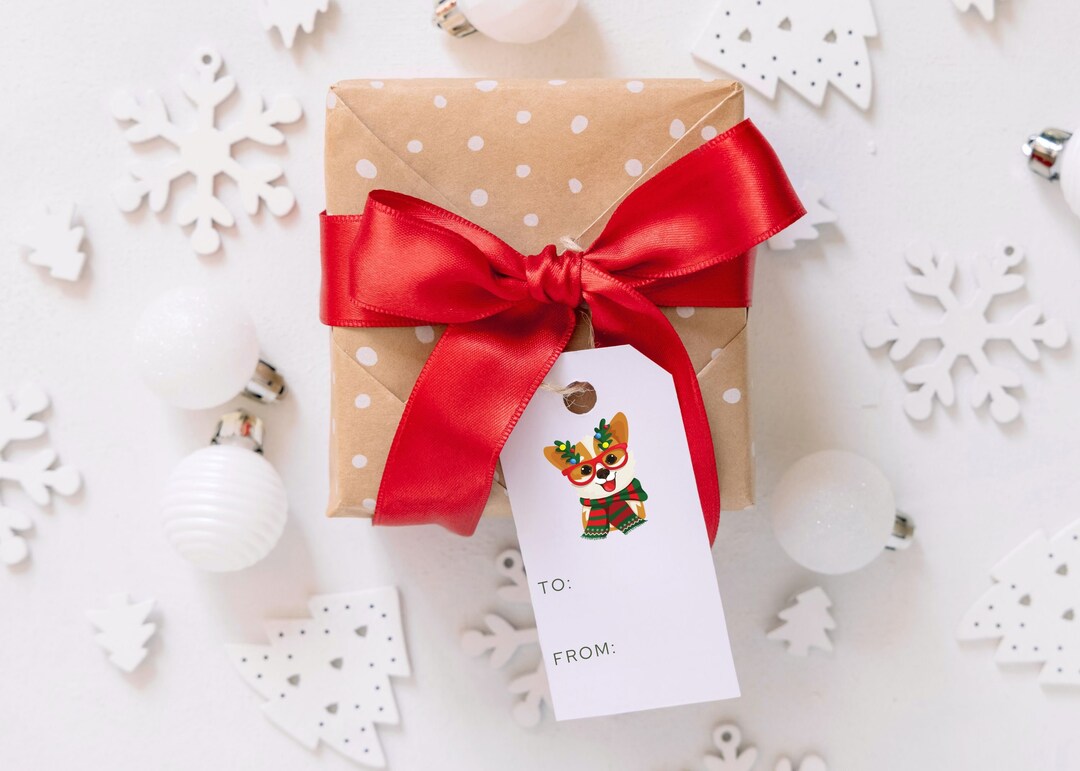 PRINTED Christmas Gift Tags-gift Tags-printed Tags-dog Christmas Tags ...