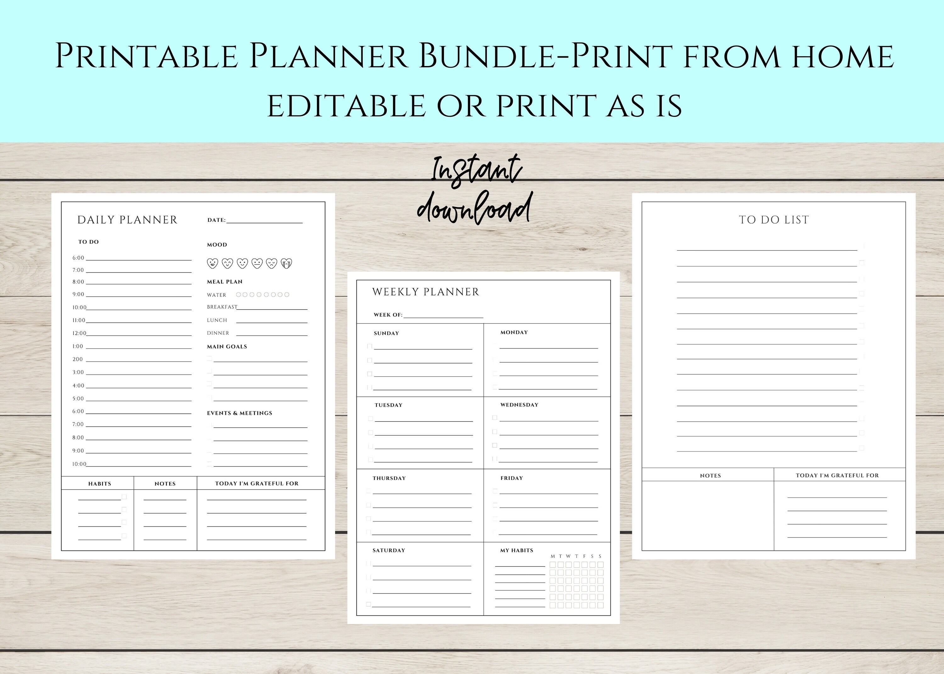 Planner Bundle-planner Bundle Printable-printable Planner Bundle-daily ...