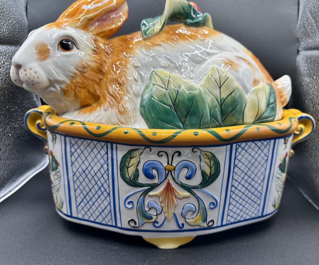 Fitz and Floyd Classics Ricamo Rabbit Soup Tureen Without Ladle 3D ...