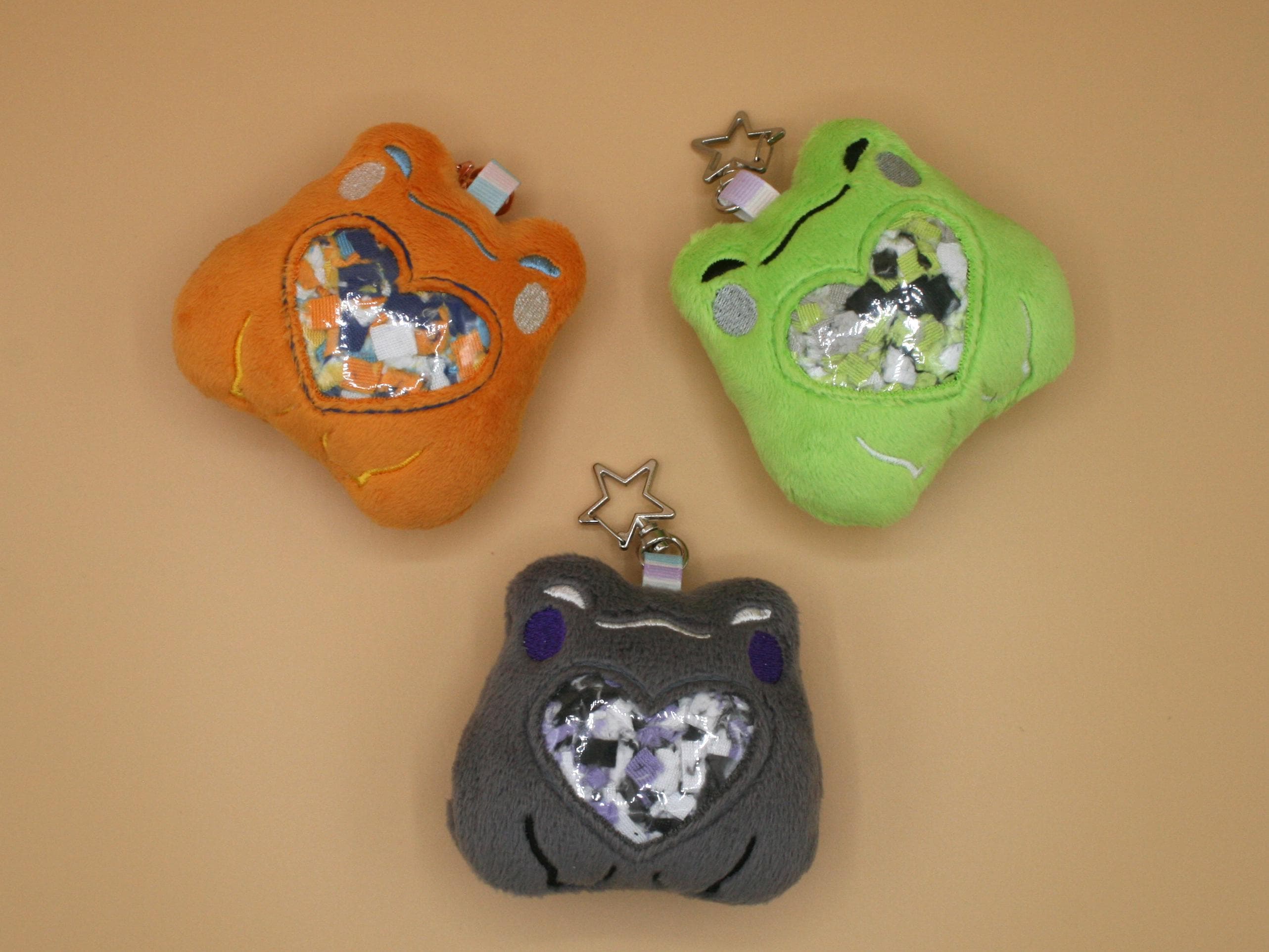 Agender, Aroace, and Asexual Pride Scrap Frogs Plush Keychain, LGBTQ+ ...