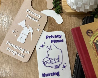 Pumping Signs Pumping Door Hanger Signs Breastfeeding - Etsy