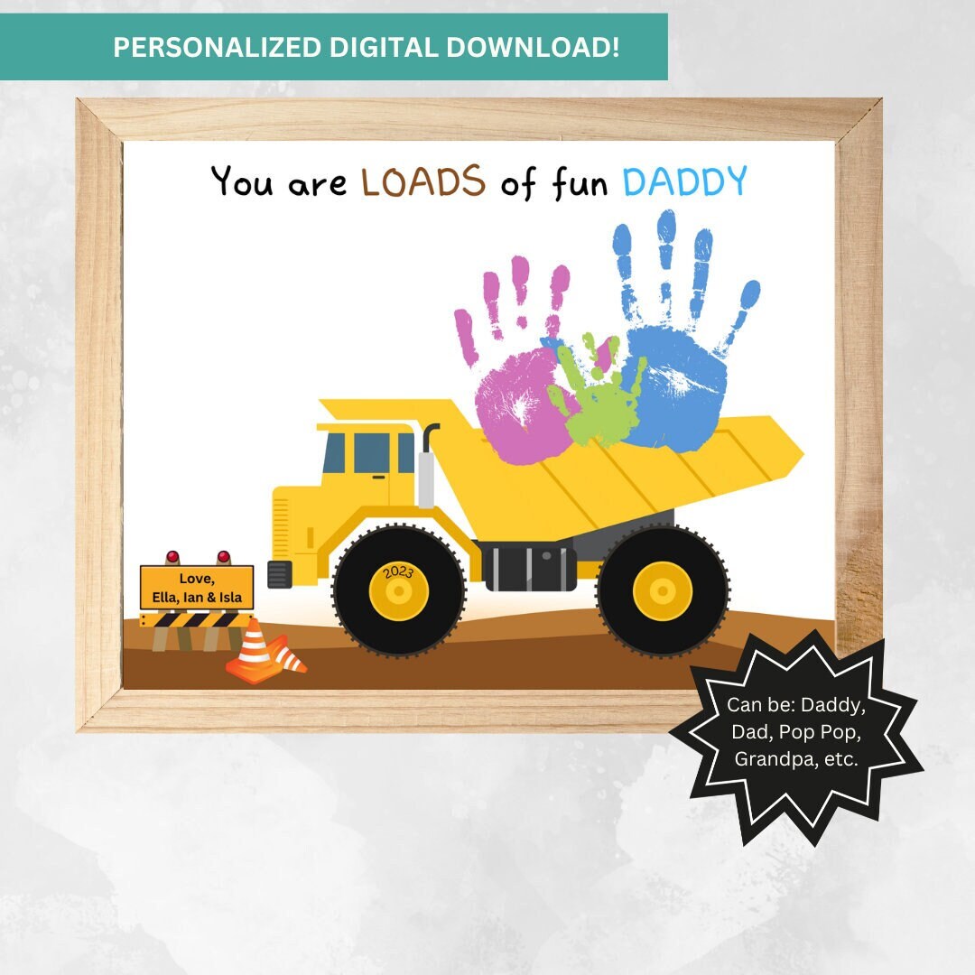 PERSONALIZED Printable Fathers Day Dump Truck for Dads Pop - Etsy Australia