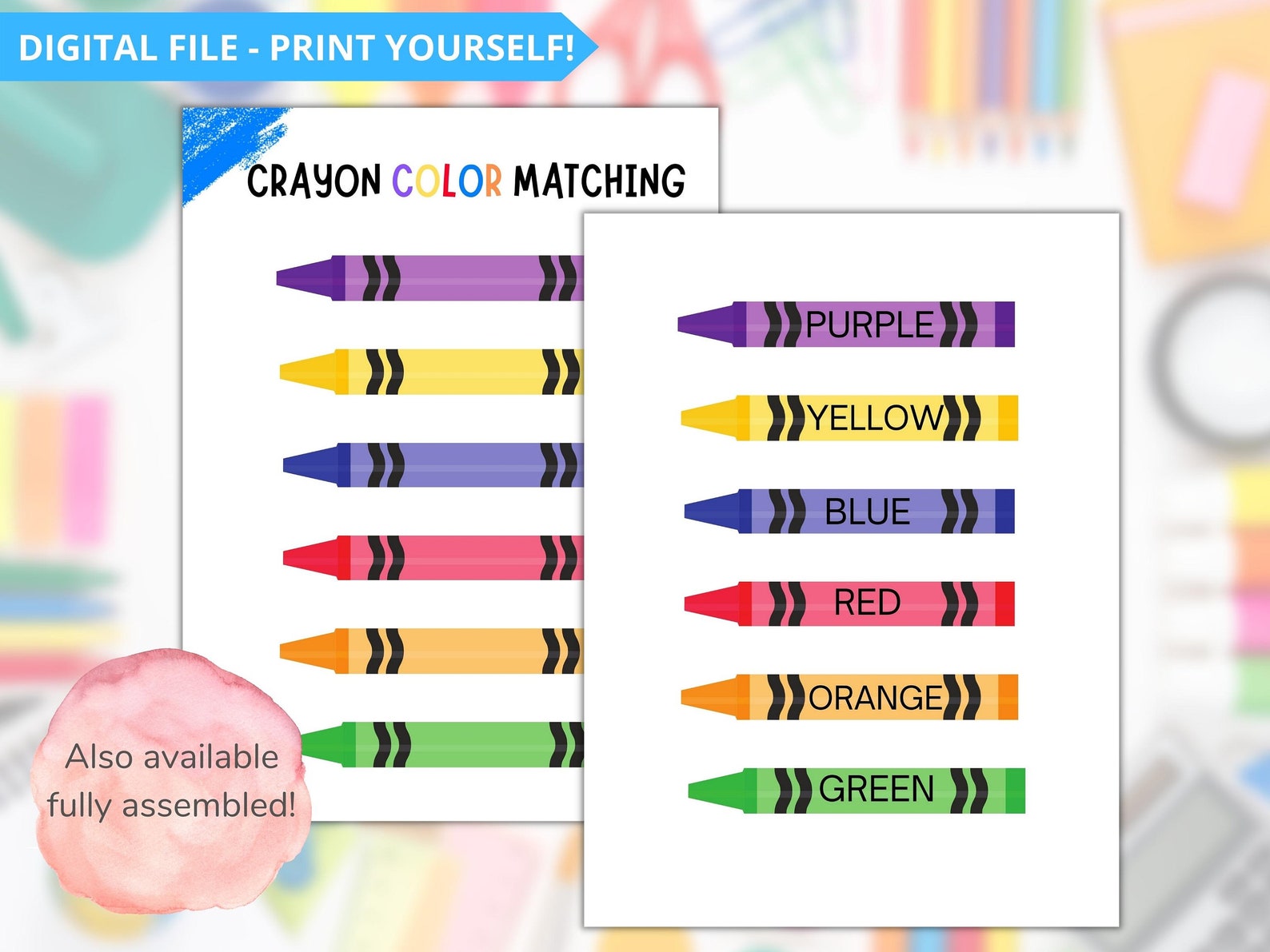 PRINTABLE Kids Colors Activity Sheet Learning Activity Sheet Kids ...