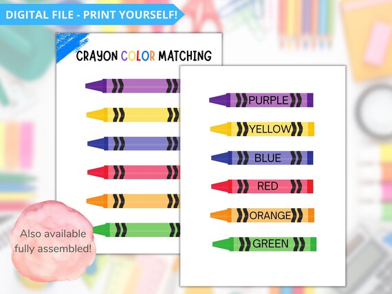 PRINTABLE Kids Colors Activity Sheet Learning Activity Sheet - Etsy