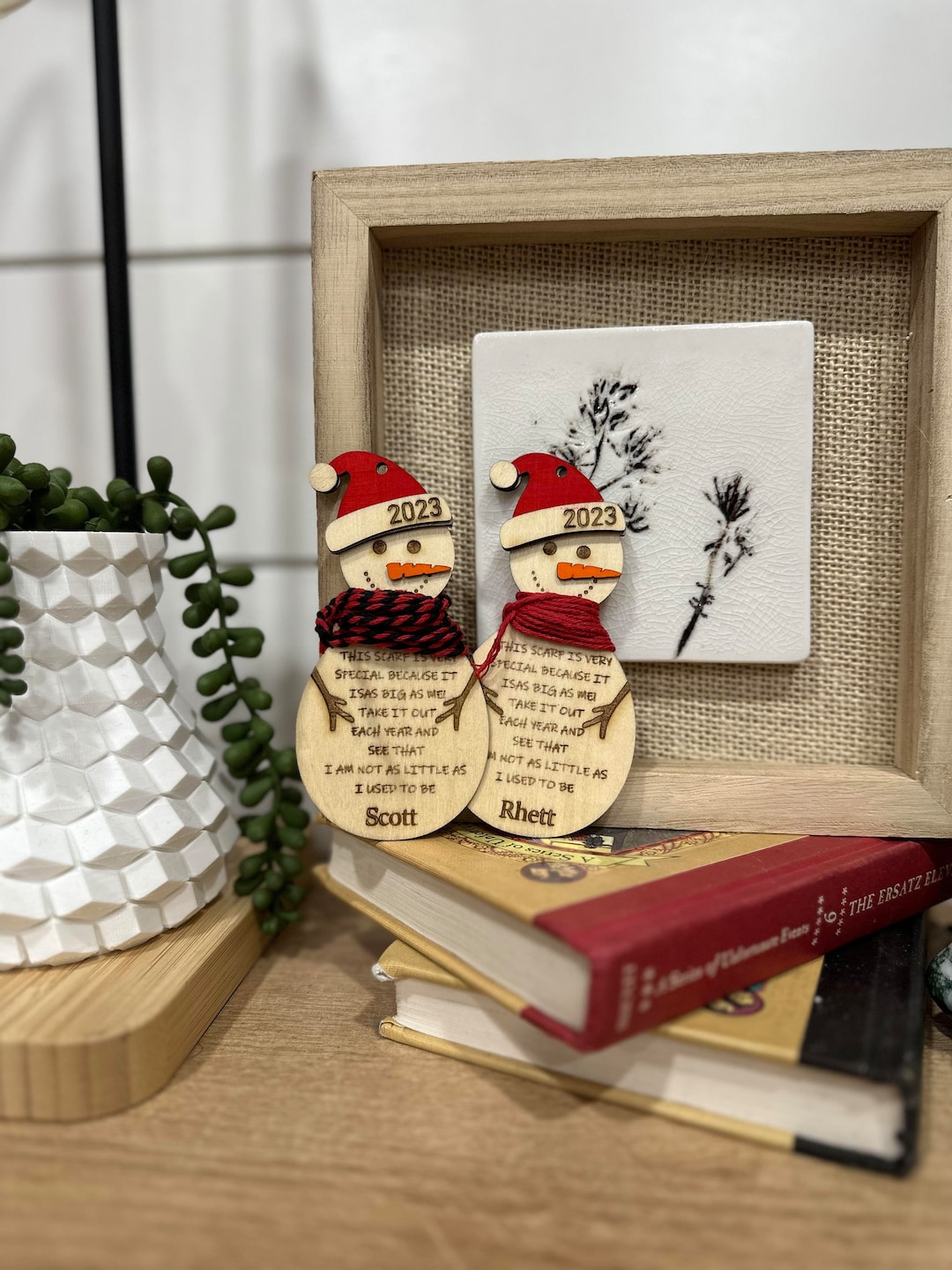 Personalized Wooden Snowman Ornaments With Limerick Custom Name & Year ...