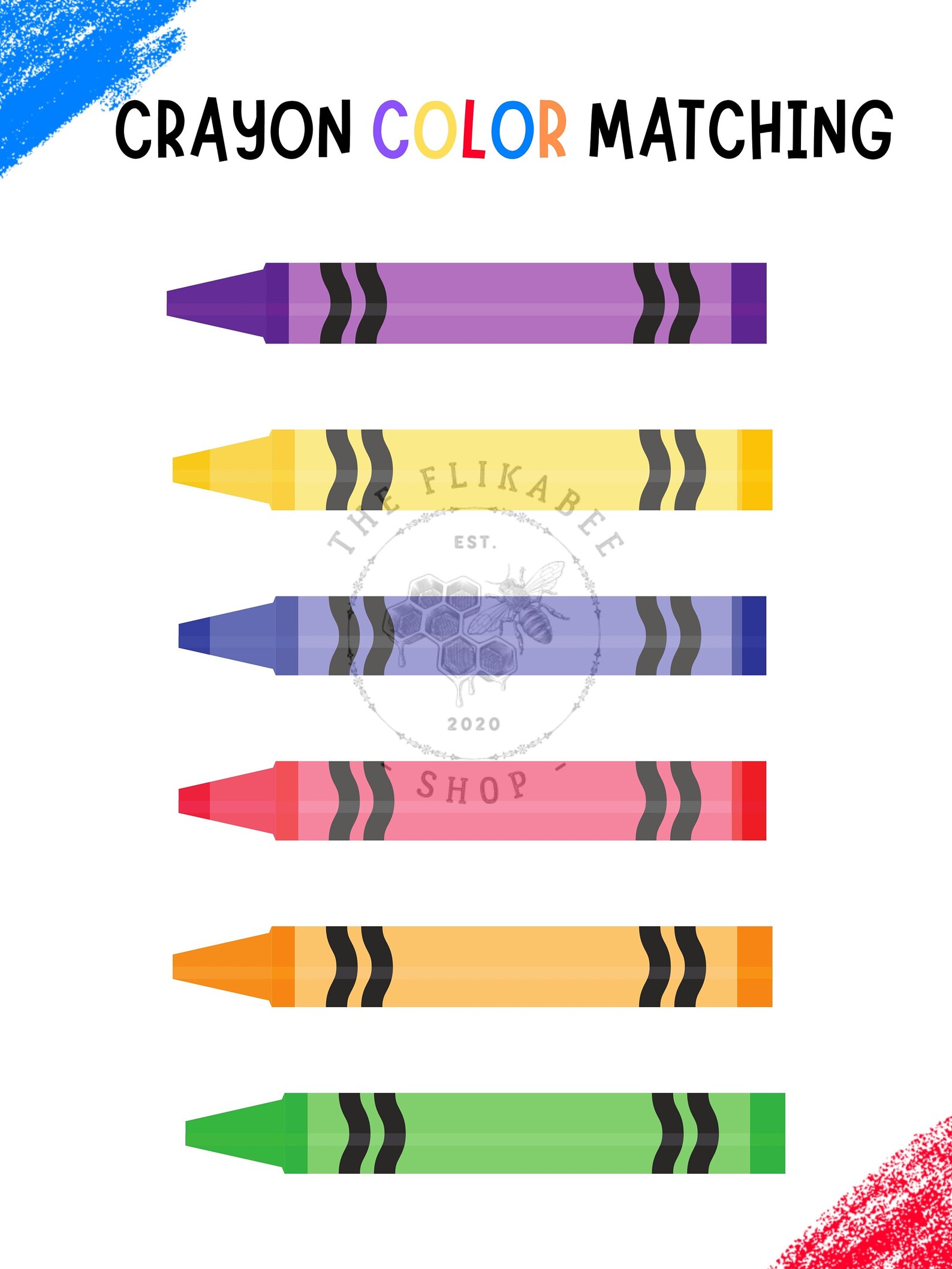 PRINTABLE Kids Colors Activity Sheet Learning Activity Sheet Kids ...