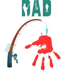 PERSONALIZED Printable Reely Great Dad Handprint | Father's Day ...