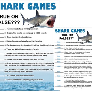 Shark Themed Party Games, Digital Download, Jaws Party Activities - Etsy