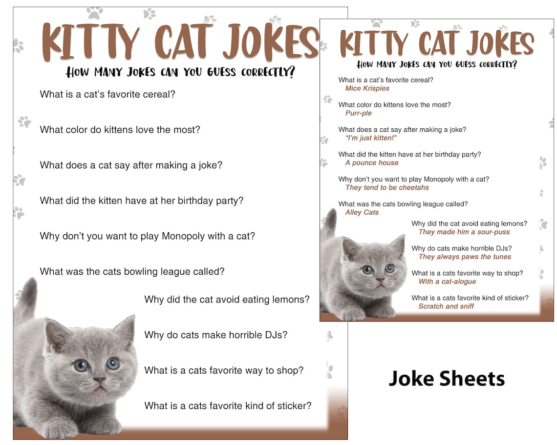 Kitty Cat Themed Party Games, Birthday Party, Digital Download - Etsy
