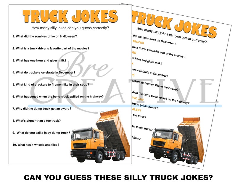 Truck Birthday Party Games, Digital Download, Birthday Party Activities ...