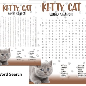 Kitty Cat Themed Party Games, Birthday Party, Digital Download - Etsy