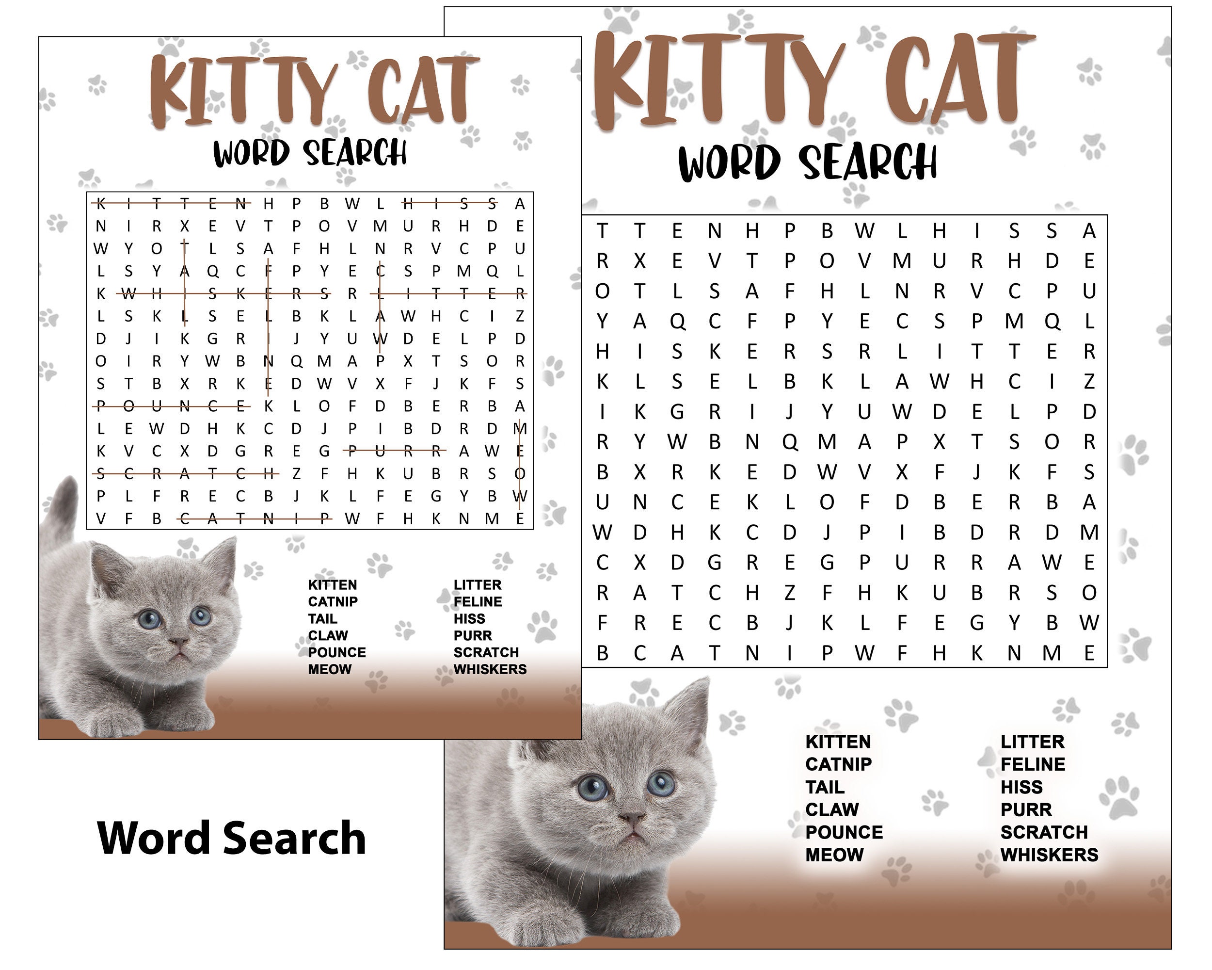 Kitty Cat Themed Party Games, Birthday Party, Digital Download - Etsy