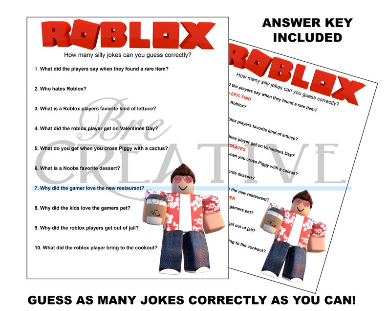 Roblox Party Games, Digital Download, Birthday Party Activities - Etsy