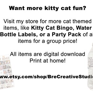 Kitty Cat Themed Party Games, Birthday Party, Digital Download - Etsy