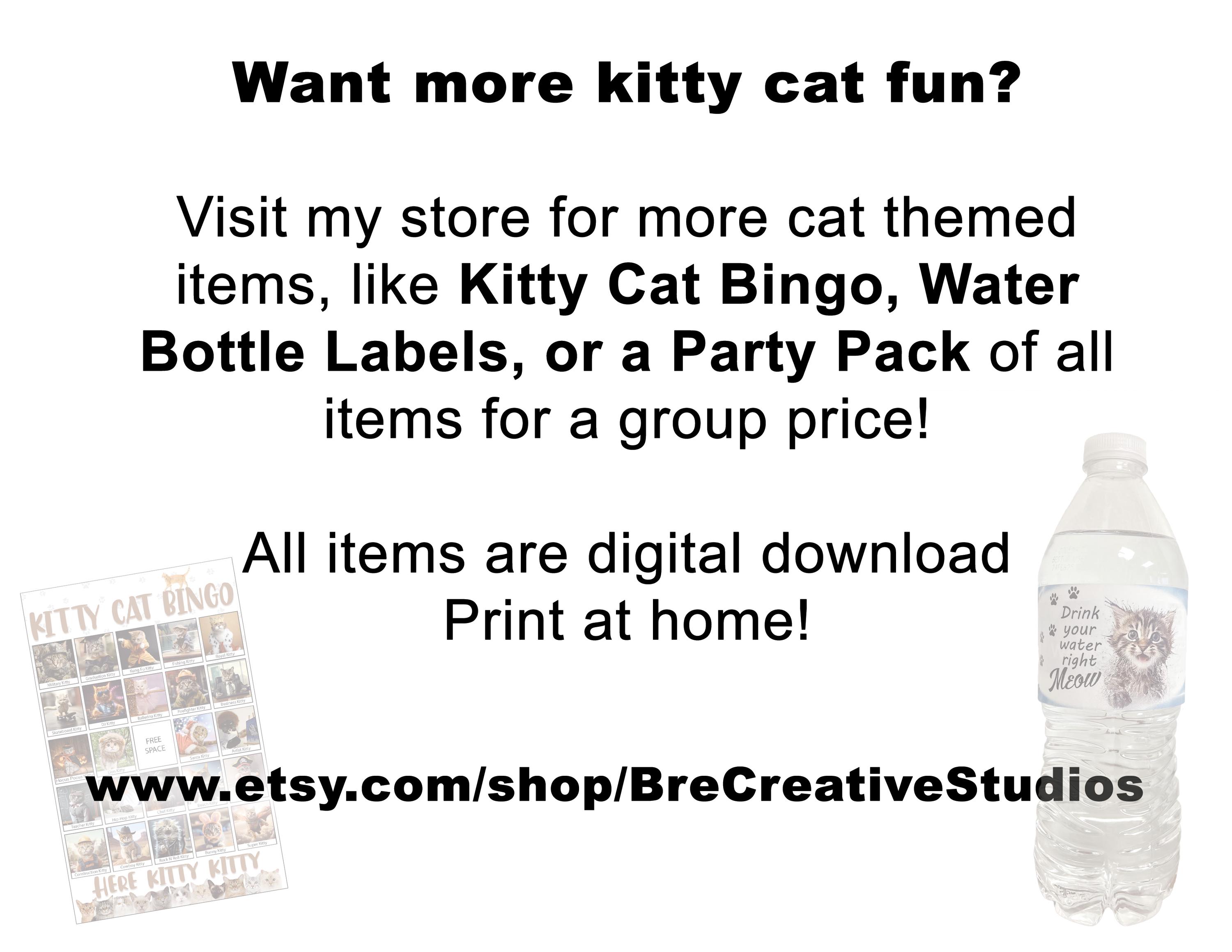 Kitty Cat Themed Party Games, Birthday Party, Digital Download - Etsy