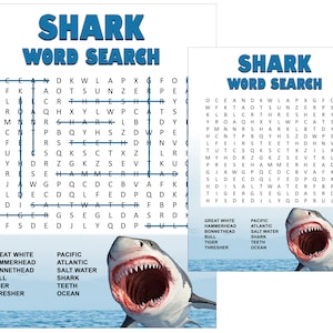 Shark Themed Party Games, Digital Download, Jaws Party Activities - Etsy