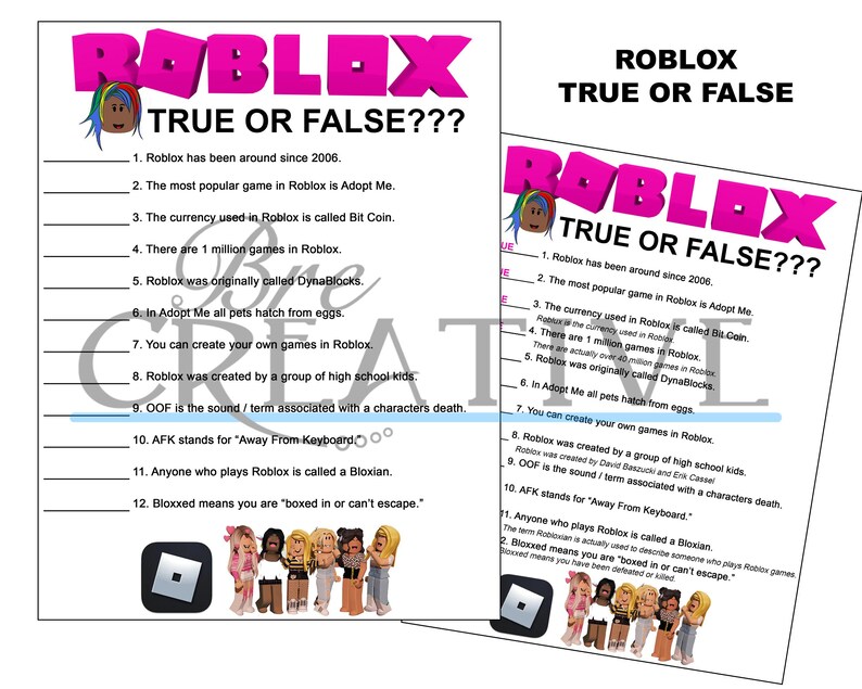 Roblox Party Games, Roblox Girl, Digital Download, GIRL Birthday Party ...