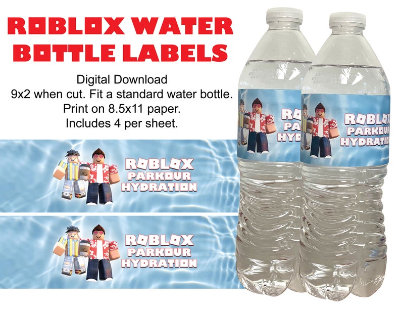 Roblox Water Bottle Labels, Digital Download, 9"x2" Labels - Etsy