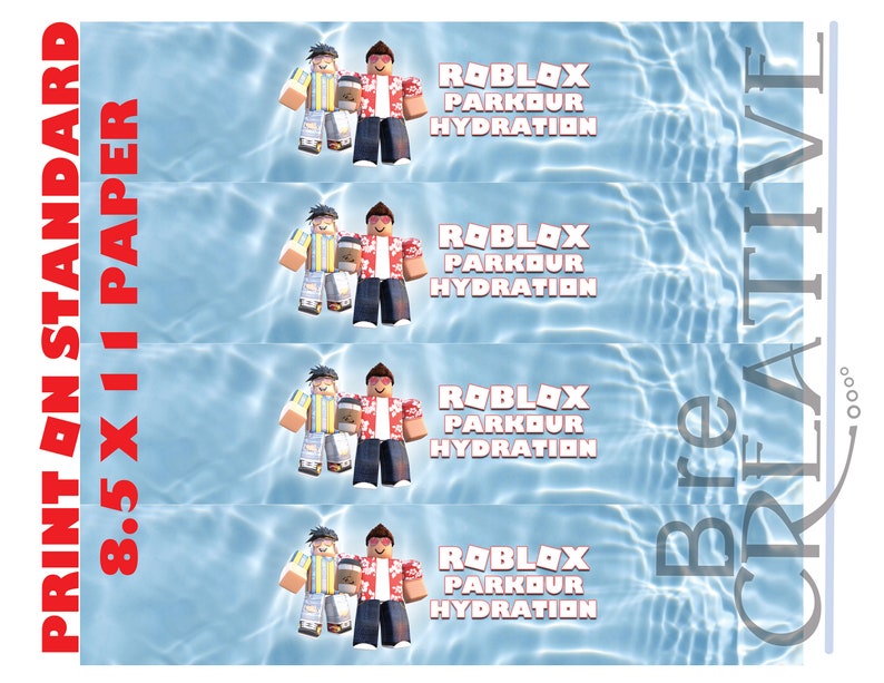Roblox Water Bottle Labels, Digital Download, 9"x2" Labels - Etsy