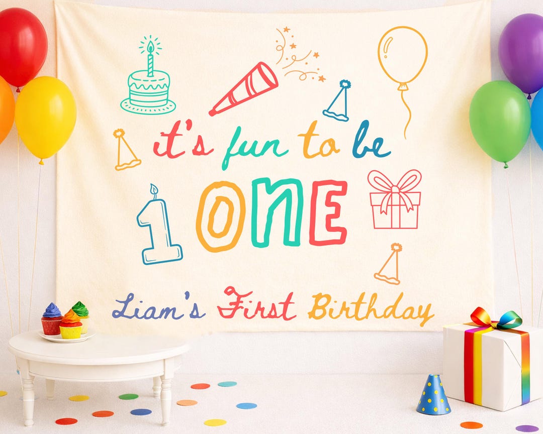 It's Fun to Be One Birthday Party Decor, Boys Fun First Birthday ...