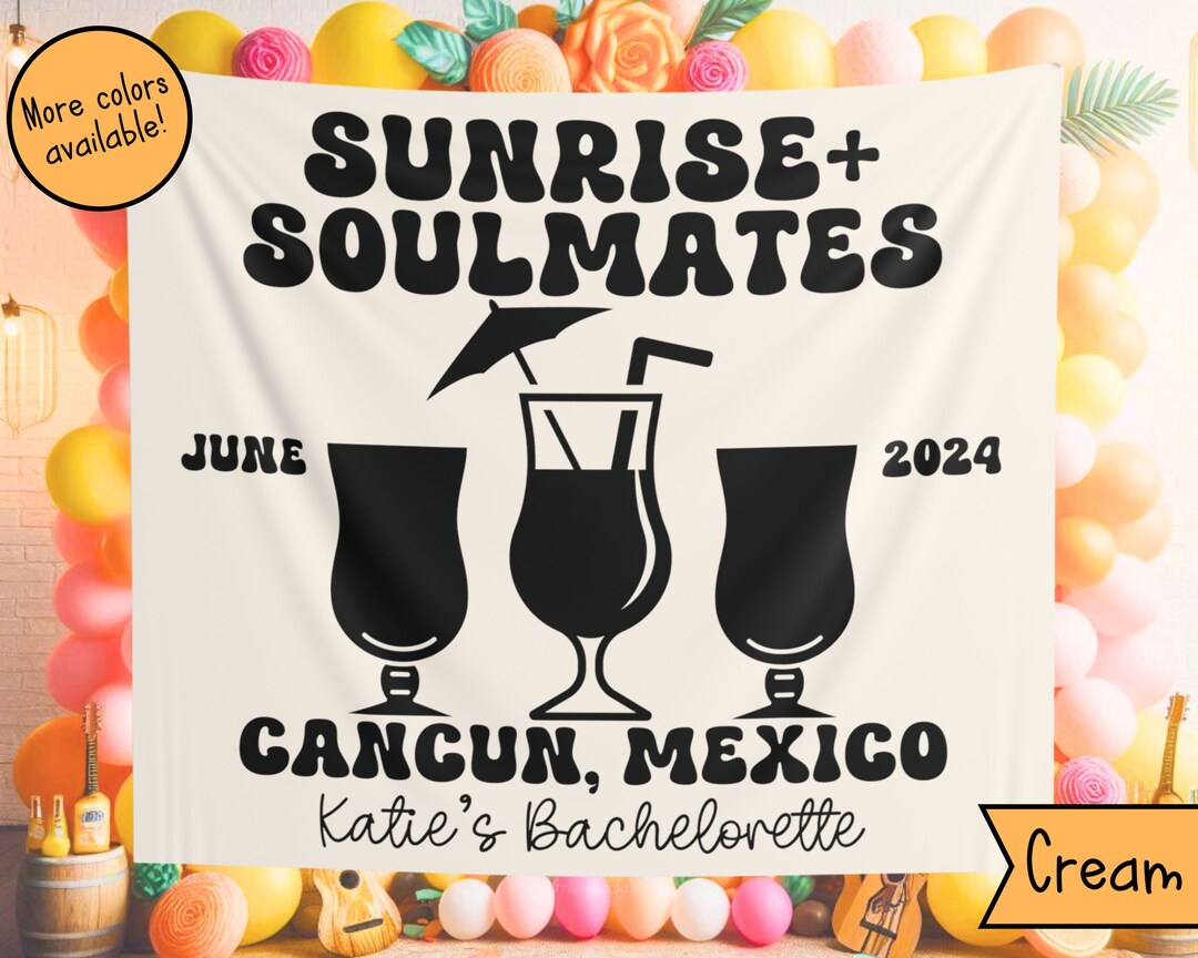 Custom Tequila Sunrise Bachelorette Tapestry, Tequila Sunset ...