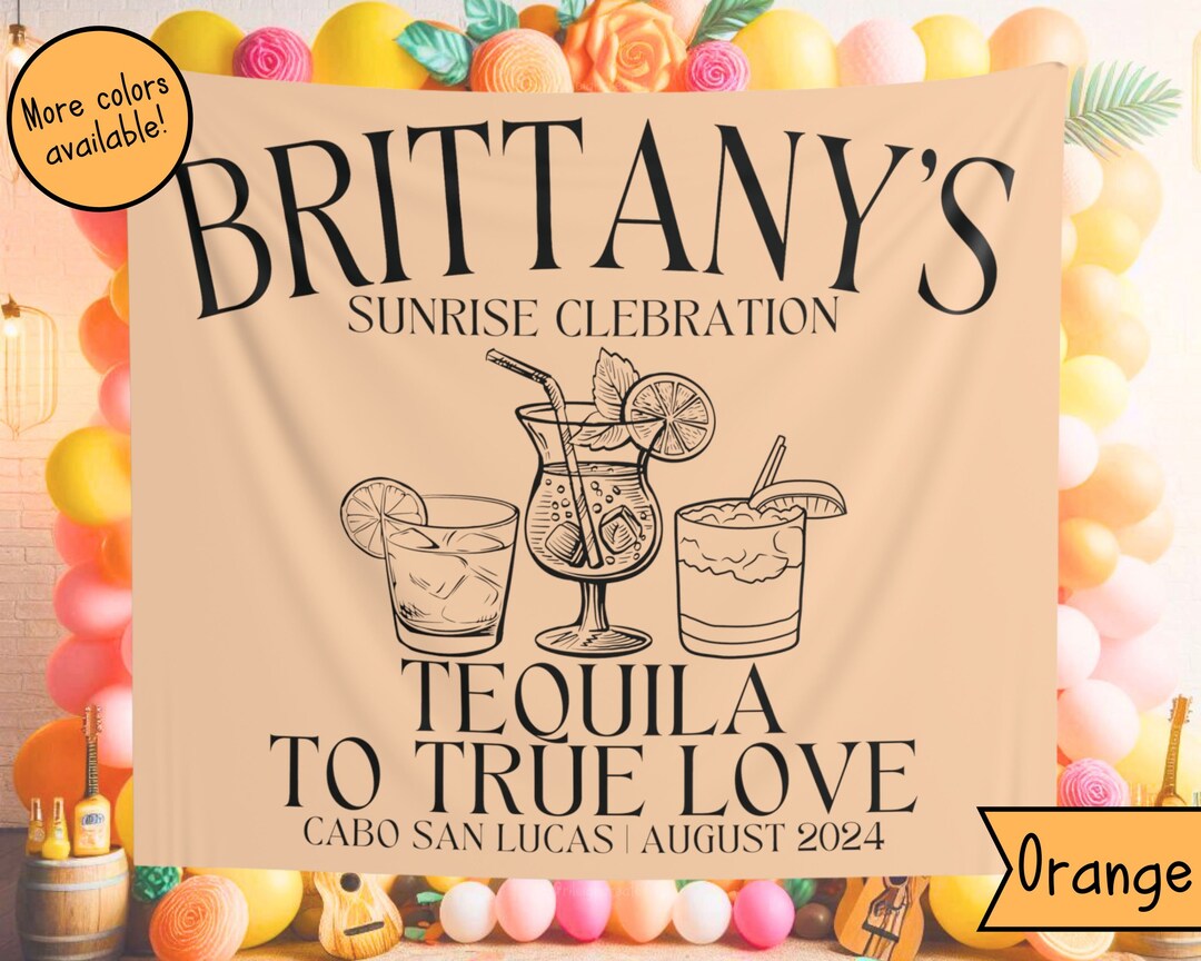 Custom Tequila Sunrise Bachelorette Tapestry, Tequila Sunset ...