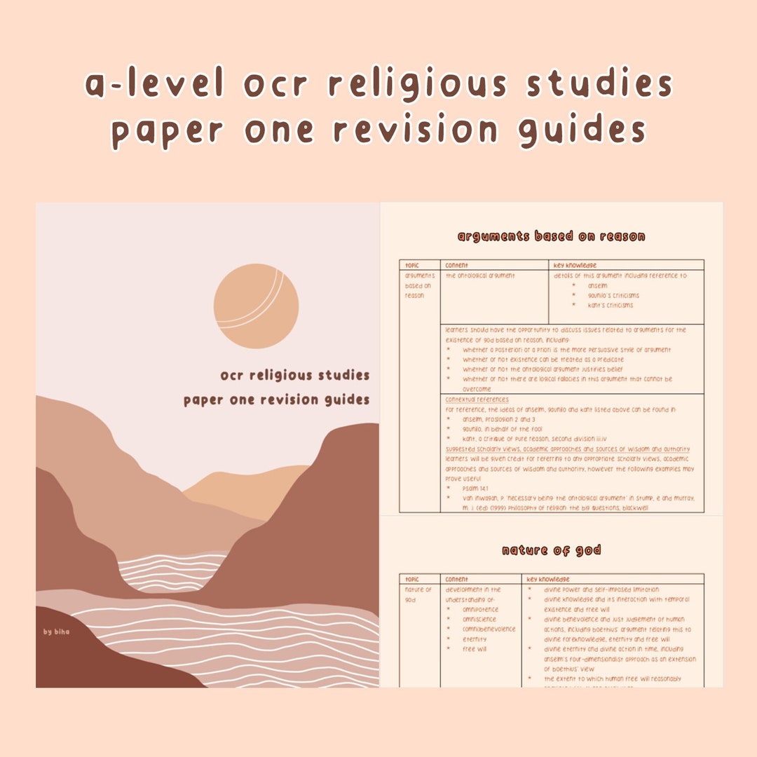 A-level OCR Religious Studies Paper One Revision Guides - Etsy UK