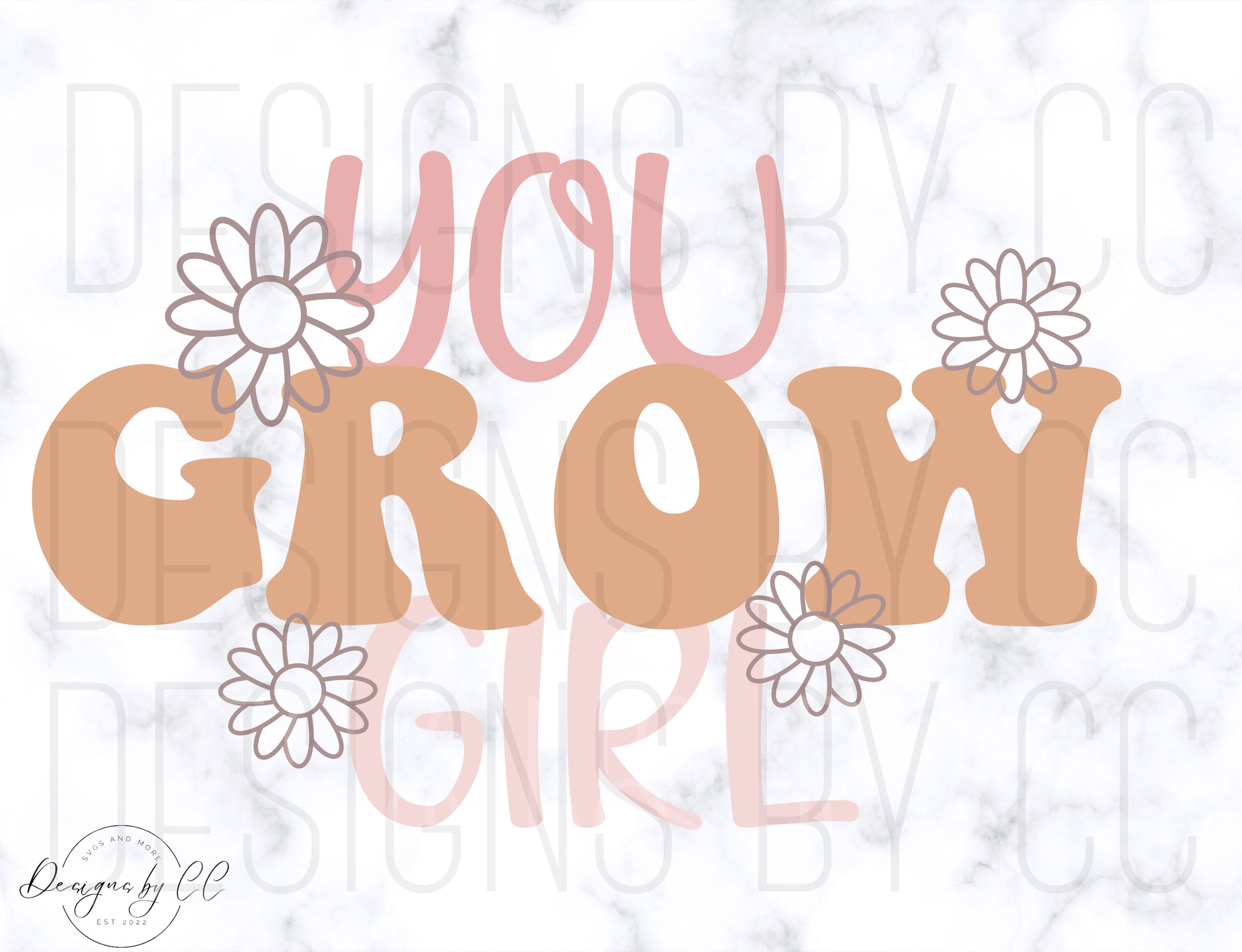 You Grow Girl Svg, Retro Svg, Flower Clip Art, Groovy Designs for ...