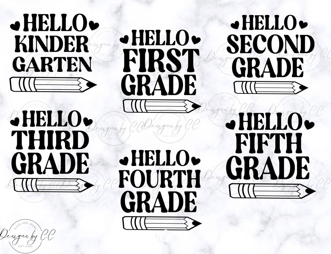 Back to School Svg Bundle, Hello First Grade Svg, First Day of School ...