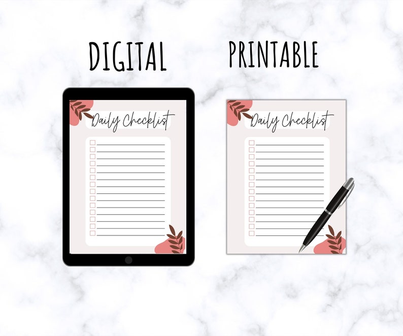Blank Checklist Template Printable & Fillable, Minimal to Do List ...