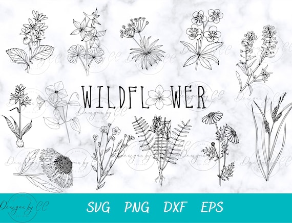 Wild Flower Svg Bundle / Botanical Svg Flower Cut Files / - Etsy