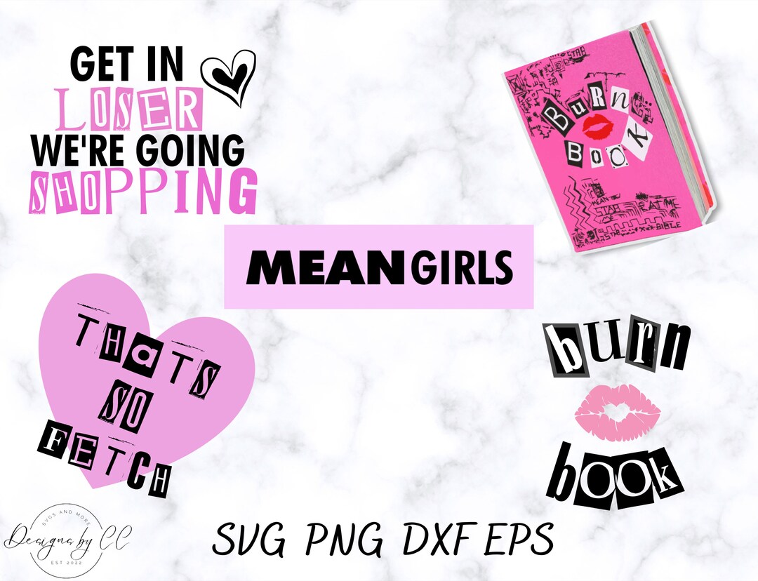 Mean Girls Inspired PNG, so Fetch Svg, Burn Book Clip Art, SVG Cut File ...