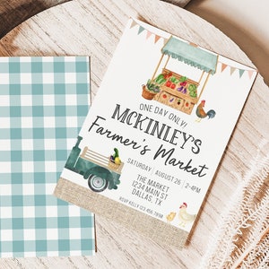 Editable Farmer's Market Birthday Invitation, Gender Neutral Farm ...
