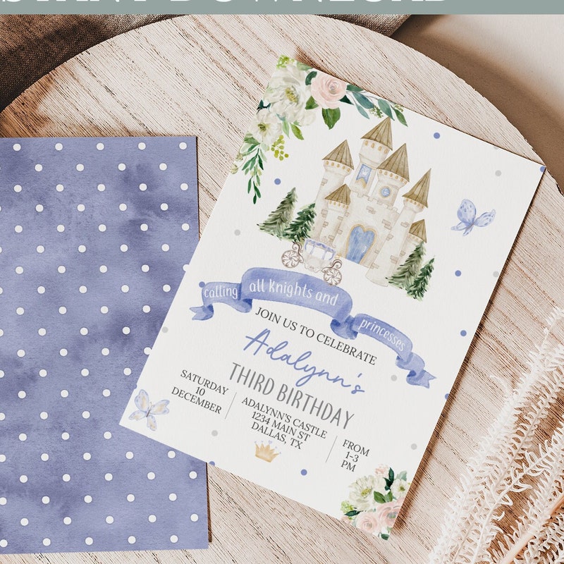 Castle Invitation - Etsy