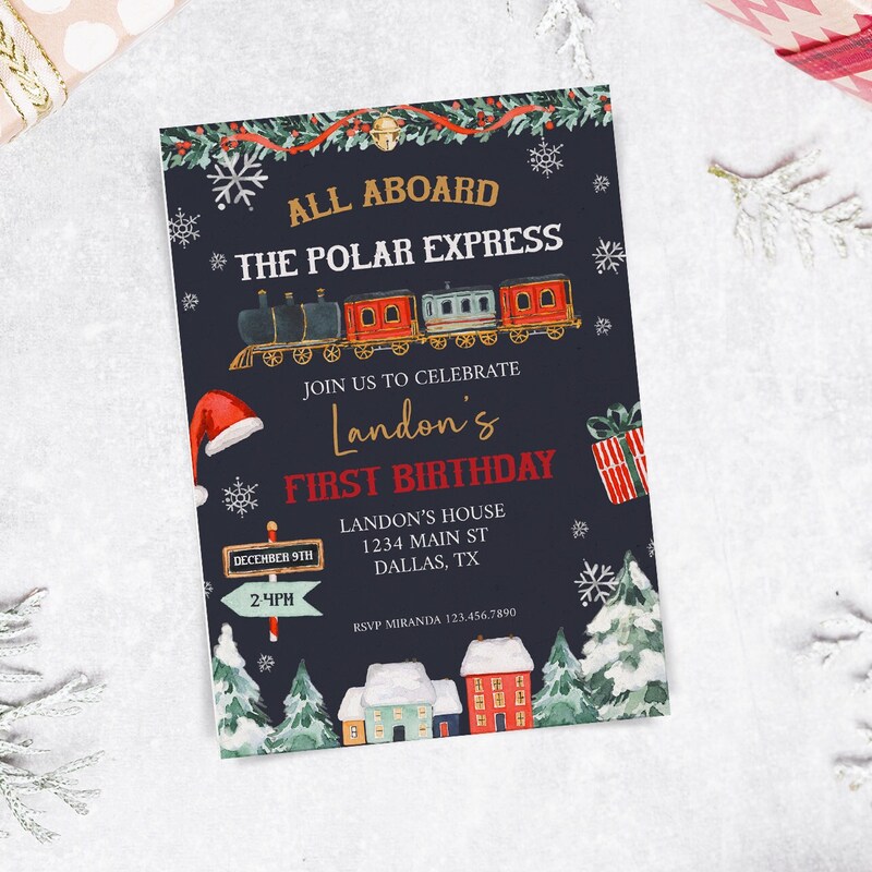 Polar Express Invitation - Etsy