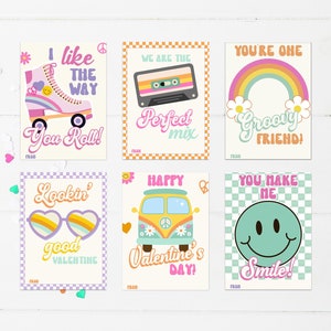 Printable Retro Valentine's Day Cards Print at Home Classroom Valentine ...
