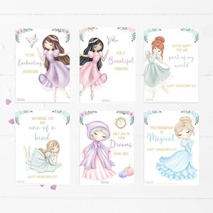 Printable Princess Valentine's Day Cards, Print at Home Classroom ...