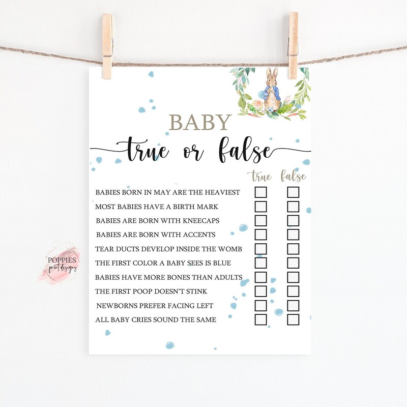 Peter Rabbit Shower Games - Etsy