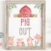 Barnyard Pig Out Food Sign Farm Birthday Party Food Table Sign Farm ...