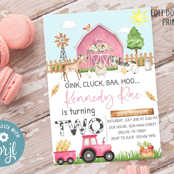 Pink Quack Baa Moo Birthday Party - Etsy
