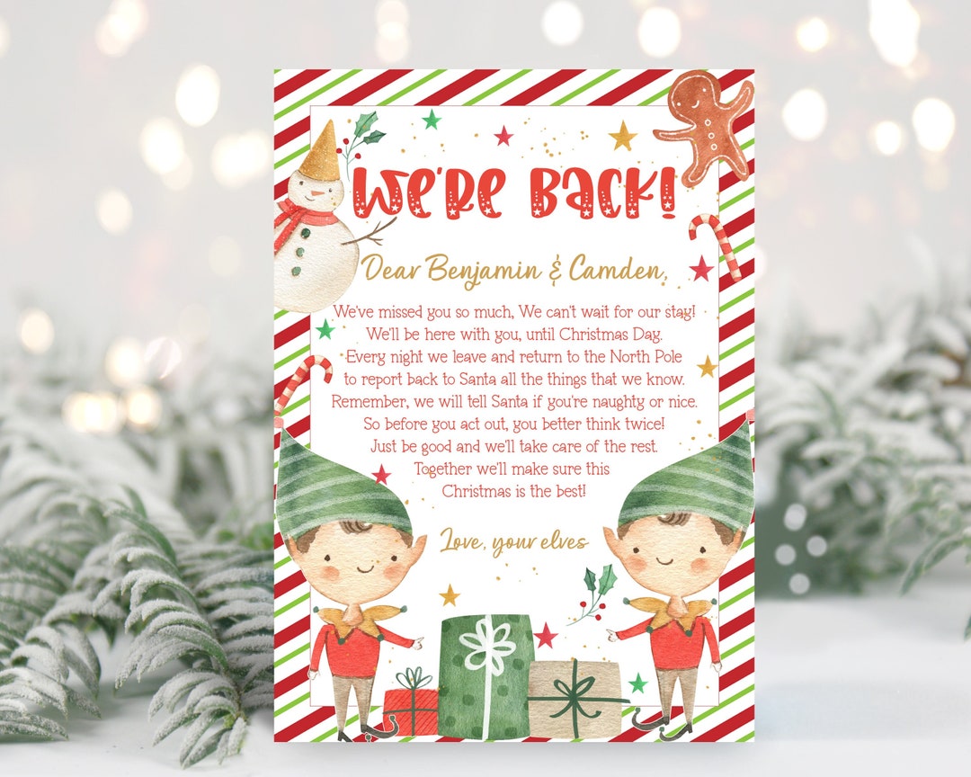 Editable Elf Hello Letter, Brothers Elf Arrival Letter, Sibling Elf Kit ...