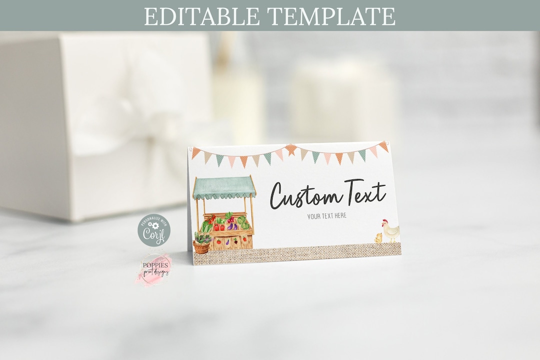 Editable Farmer's Market Food Labels Gender Neutral Farm Market ...