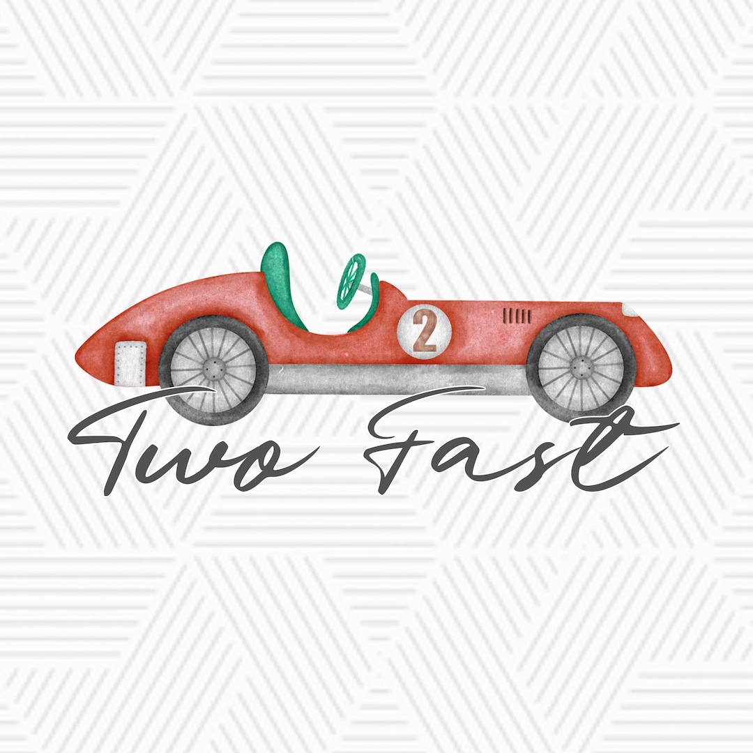 Two Fast Red Race Car Second Birthday PNG Racing 2nd Birthday Shirt ...