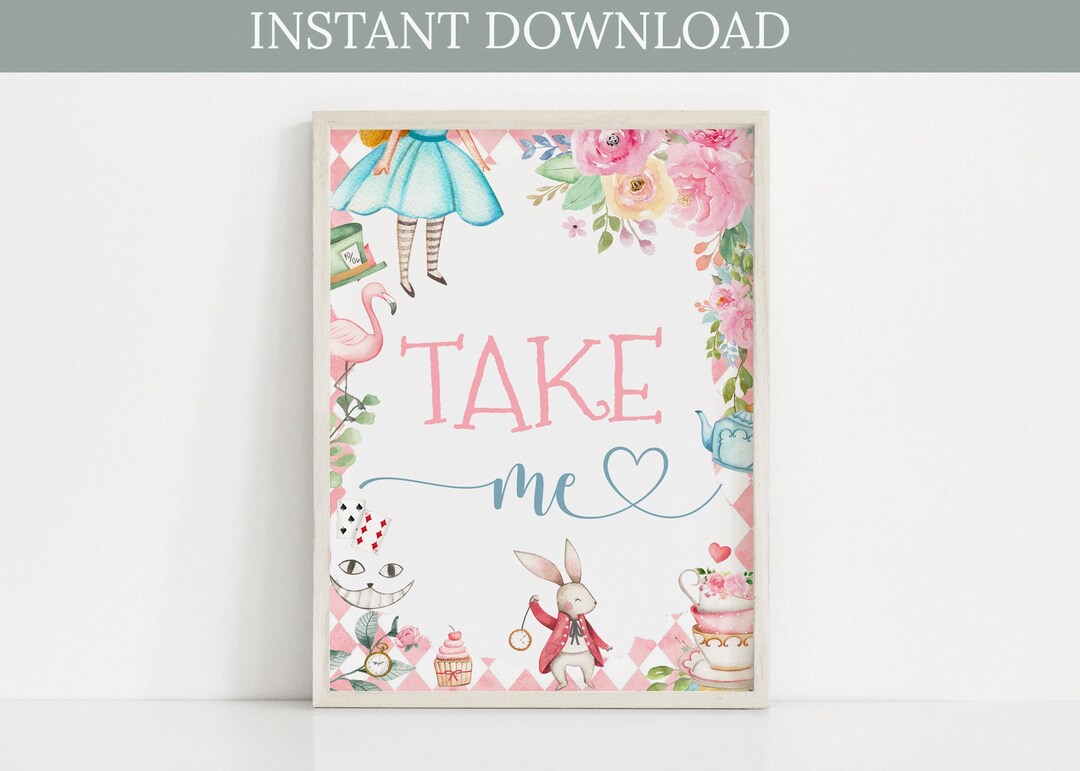 Take Me Sign Alice in Wonderland Birthday Onederland Birthday Sign ...