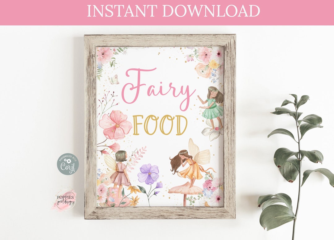 Fairy Garden Birthday Food Table Sign Magical Birthday Party Food Table ...
