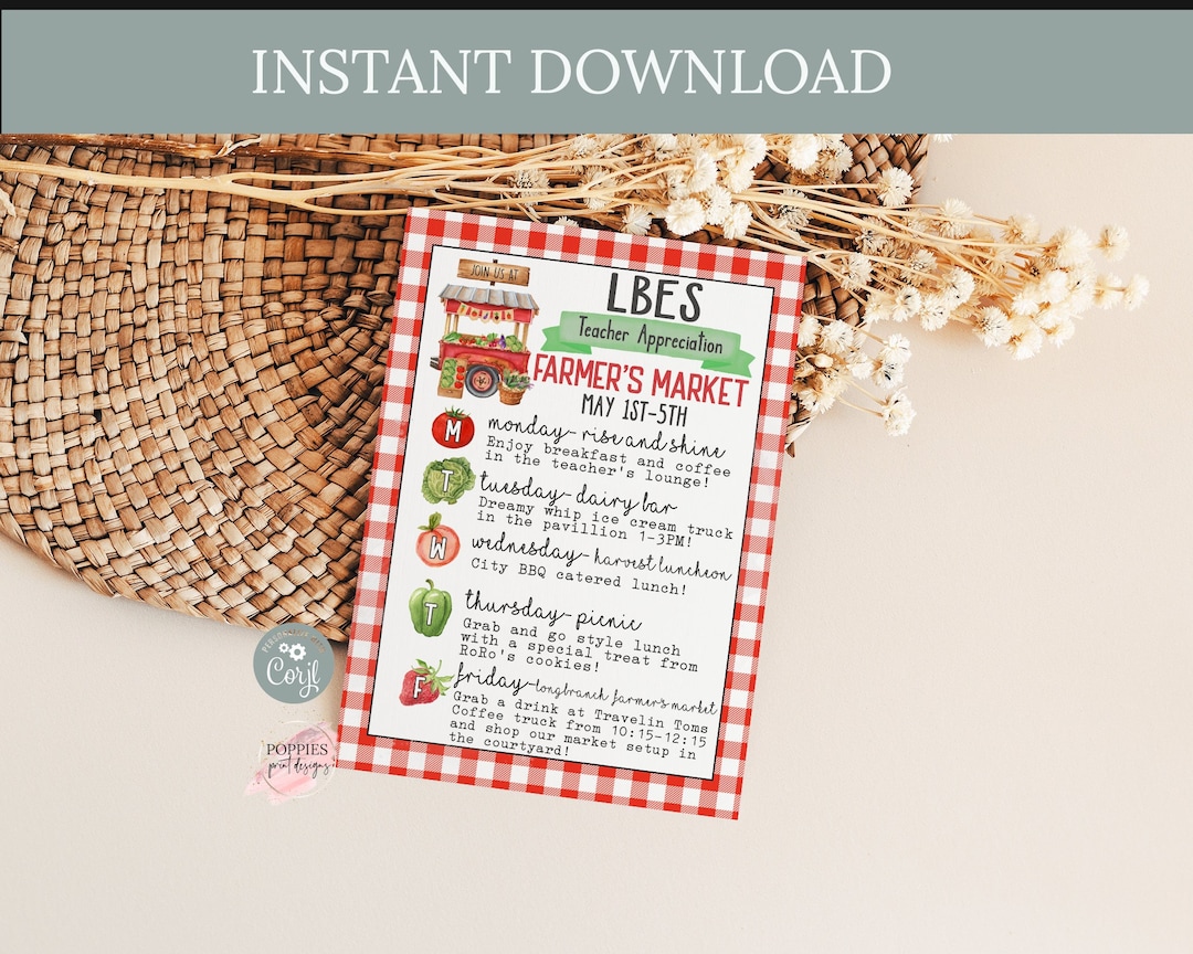 Editable Teacher Appreciation 5x7" Flyer Staff Appreciation Invitation ...